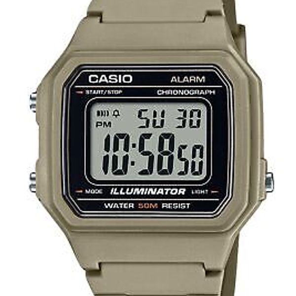 Casio Digital Alarm Chronograph Backlight W-217H-5AV 50M Men's Watch ...
