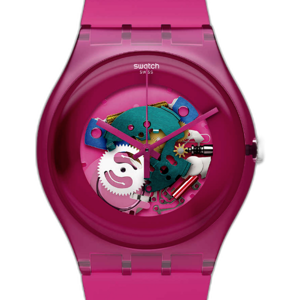 Swatch Pink Lacquered SUOP100 Price as of October 2025 | WatchCharts
