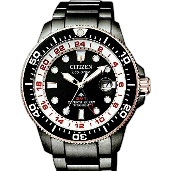 Citizen Eco-Drive GMT Promaster BJ7115-85E LE Titanium Rose Gold Trim ...