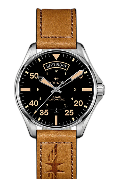 Hamilton Khaki Pilot Day Date Stainless Steel H64645531 Price as of ...