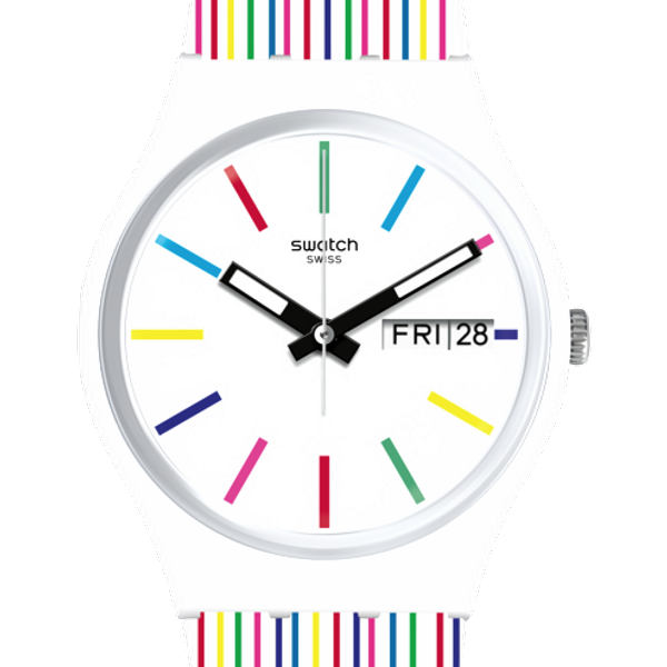 Swatch White Samba GW712 Price as of April 2025 | WatchCharts