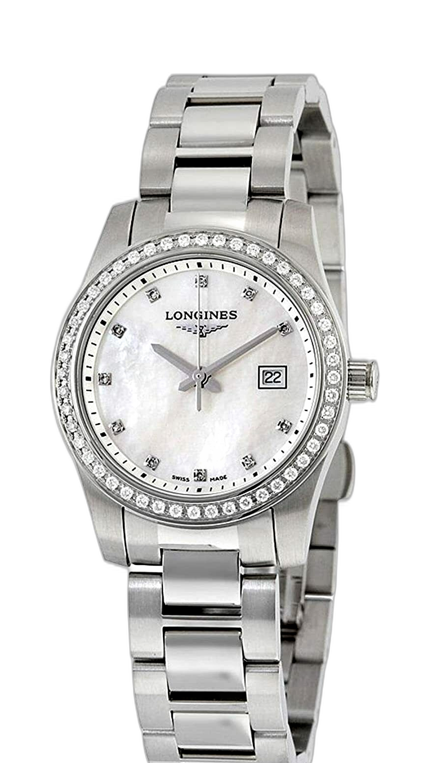 Longines Conquest Quartz 29.5 Stainless Steel - Diamond L3.300.0.87 ...
