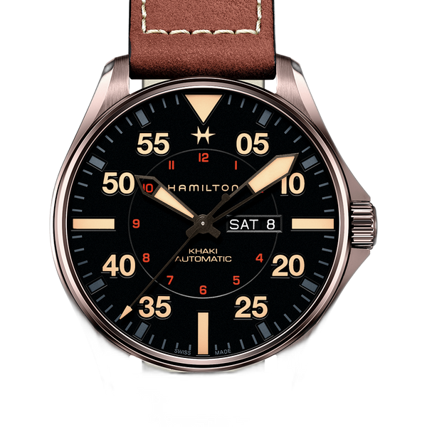 Hamilton Khaki Aviation Pilot Day-Date Auto 46 PVD H64705531 Price as ...