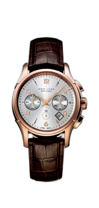 Hamilton Jazzmaster Automatic Chronograph 42mm Silver Dial PVD Gold ...