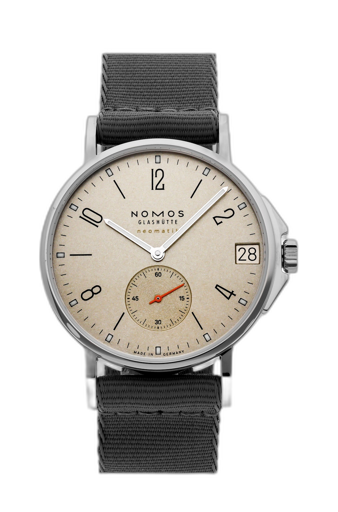NOMOS Ahoi Neomatik 38 Sand 527 Price as of April 2026 | WatchCharts