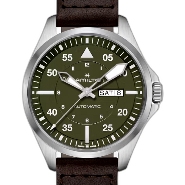 Hamilton Khaki Aviation Pilot Day Date Auto 42 Stainless Steel ...