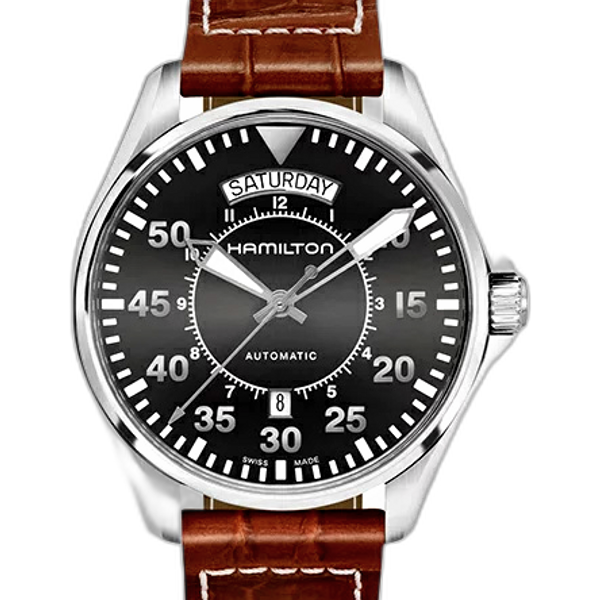 Hamilton Khaki Pilot Day Date Grey H64615585 Price as of January 2026 ...