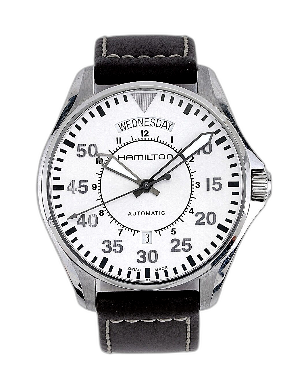 Hamilton Khaki Pilot Day Date Silver H64615555 Price as of May 2026 ...