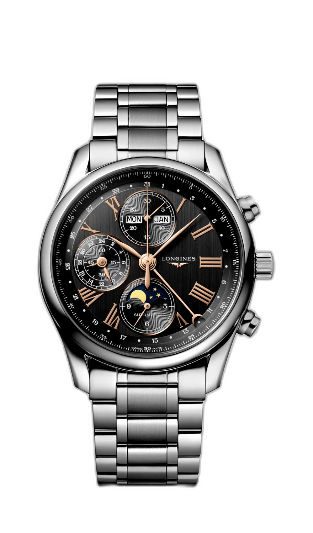 Longines Master Collection 40 Chronograph Calendar Stainless Steel L2 ...