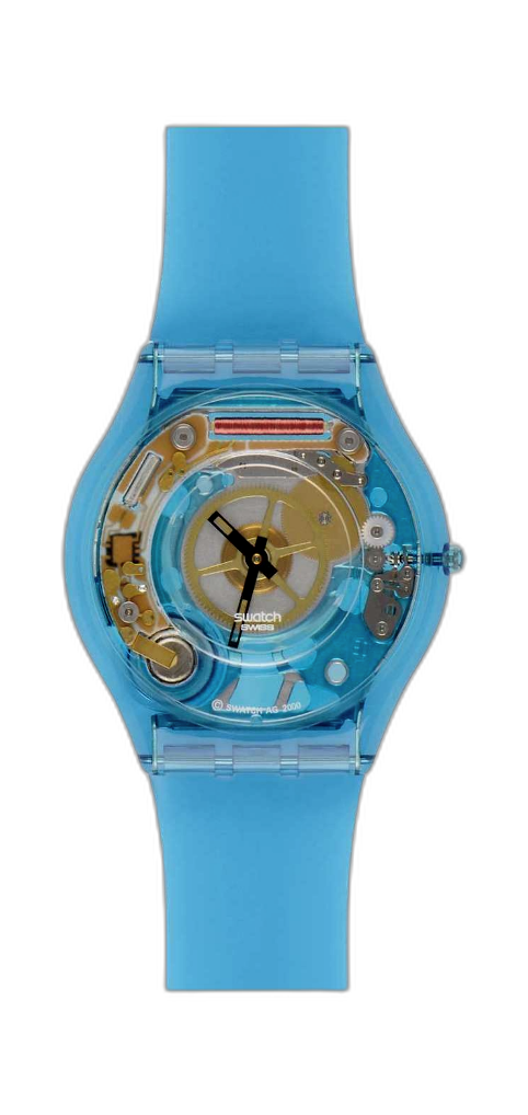 Swatch Blue Jelly Skin SFN105 Price as of June 2026 | WatchCharts