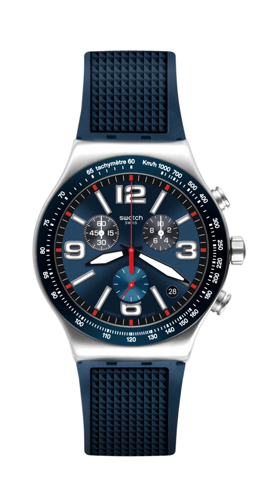 Swatch Blue Grid YVS454 Price as of December 2025 | WatchCharts