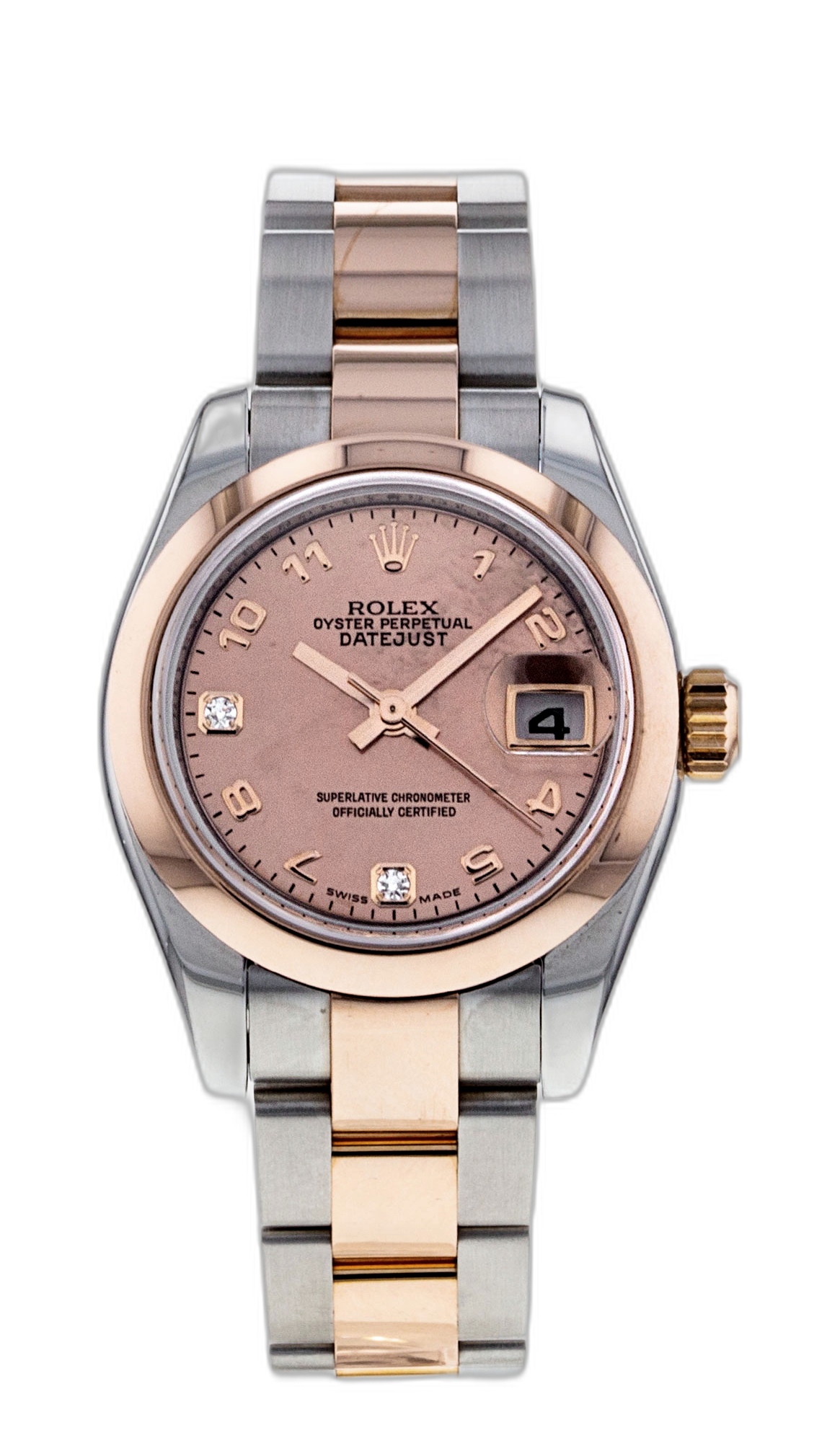 Rolex Lady Datejust 26 Rolesor Everose Jubilee Silver Diamond 179161 ...