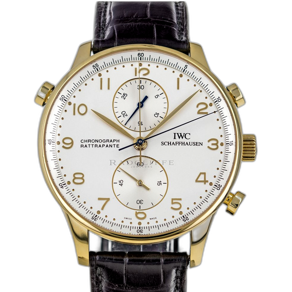 FS- IWC IW3712-11 Portuguese Chronograph Rattrapante 3712 Yellow Gold ...
