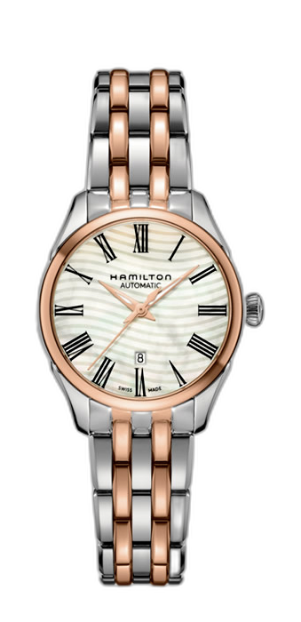 Hamilton Jazzmaster Lady Auto 30 Stainless Steel - Rose Gold H42225191 ...