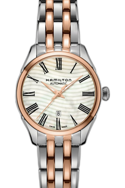 Hamilton Jazzmaster Lady Auto 30 Stainless Steel - Rose Gold H42225191 ...