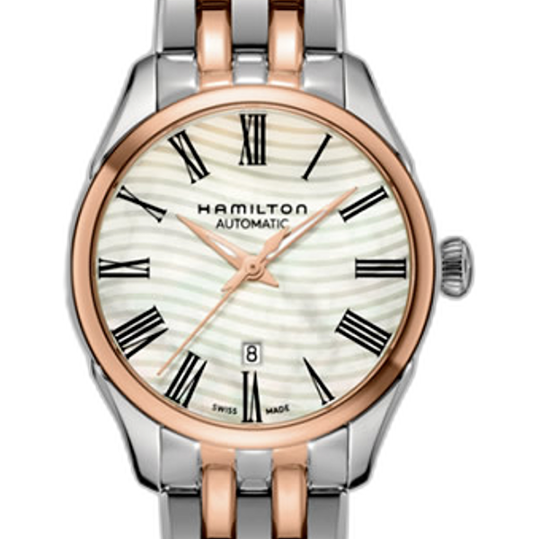 Hamilton Jazzmaster Lady Auto 30 Stainless Steel - Rose Gold H42225191 ...