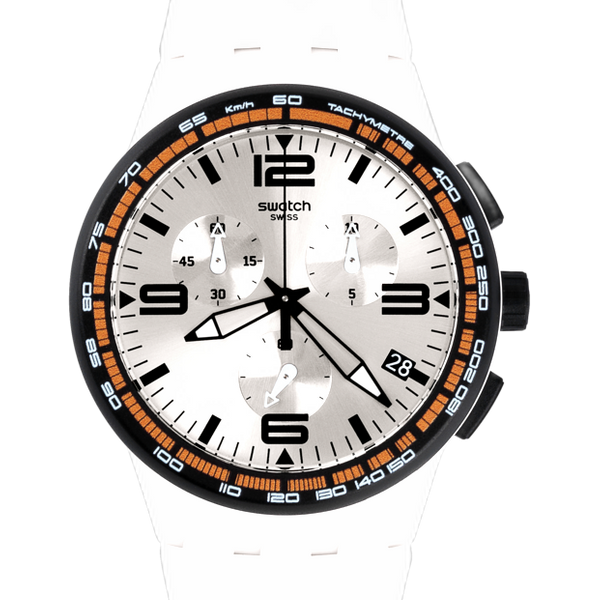 Swatch White Blades SUSW405 Price as of April 2025 | WatchCharts