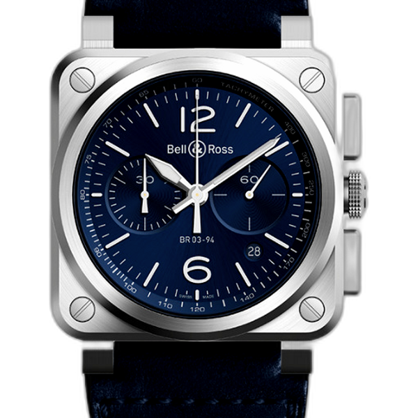 Bell & Ross BR 03 94 Blue Steel Chronograph BR0394-BLU-ST/SCA Price as ...