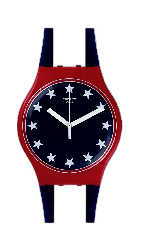 Swatch Red White & Blue SUOZ241 Price as of June 2025 | WatchCharts