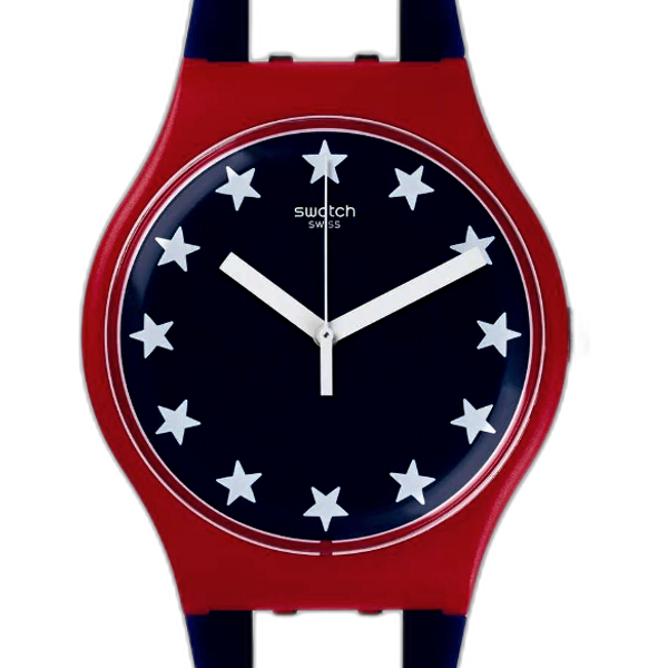 Swatch Red White & Blue SUOZ241 Price as of June 2026 | WatchCharts