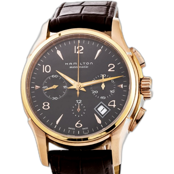 Hamilton Jazzmaster Automatic Chronograph 42mm Black Dial PVD Gold ...