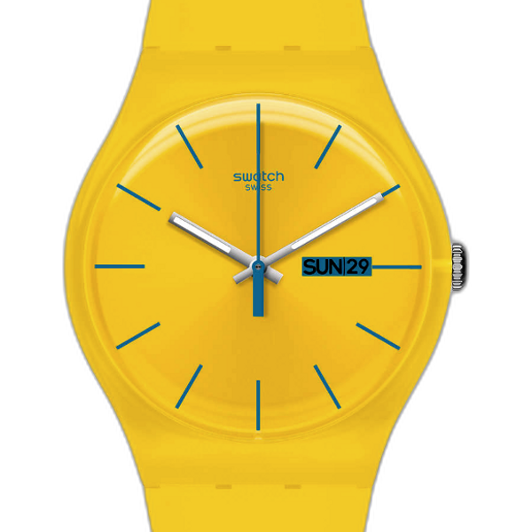 Swatch Yellow Rebel SUOJ700 Price as of May 2026 | WatchCharts CA