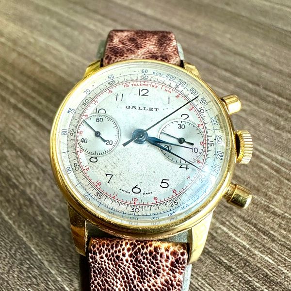 Gallet MultiChron 45 Gold-Plated Chronograph Cal.Landeron 149 ...