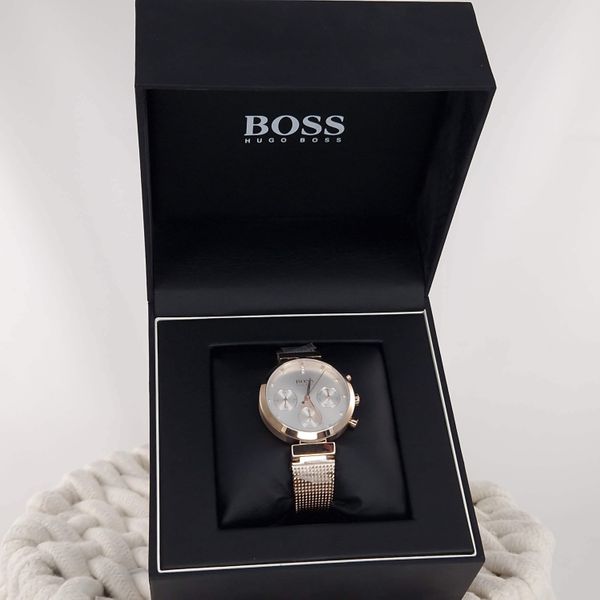 Hugo Boss Flawless Ladies Watch 1502553 Rose Gold Mesh Multifunction ...