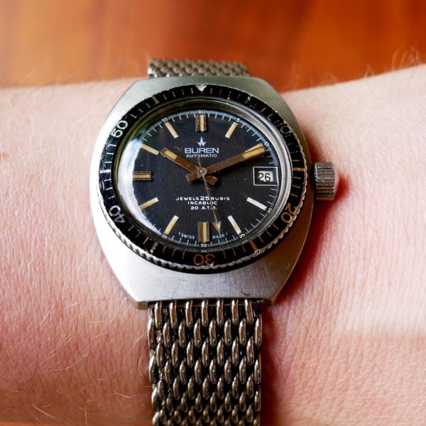 Buren Diver automatic watch Screwed crown | WatchCharts Marketplace
