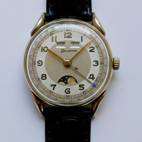 Helvetia Triple Date Moon Phase watch, Valjoux Cal. 90 (Valjoux ...