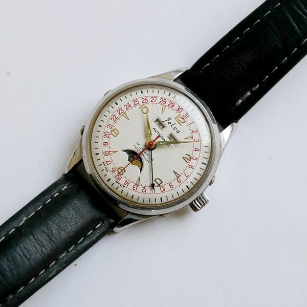Felca automatic triple date moon phase watch Felsa 693 Bidynator ...