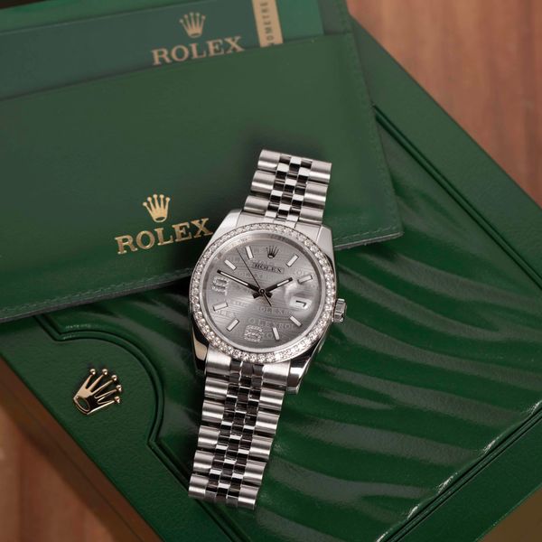 Rolex DJ36 116244 Silver Wave Pattern Dial | WatchCharts Marketplace