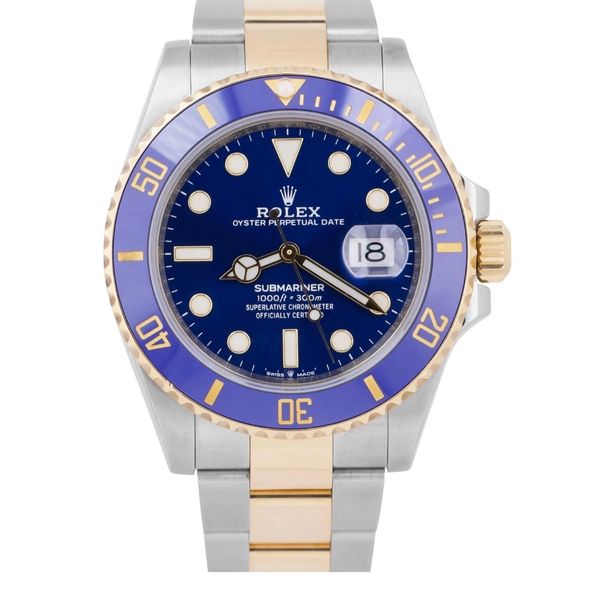 MINT 2023 Rolex Submariner Date BLUE 41mm Ceramic Two-Tone Gold Steel ...