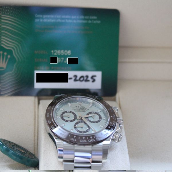 WTS: Rolex Daytona Platinum 126506-001 | WatchCharts Marketplace